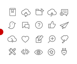 Web mobile icons red point series Royalty Free Vector Image