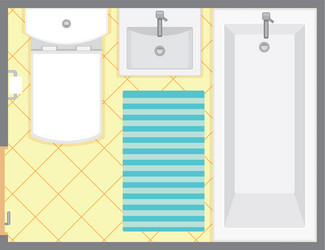 Interior elements top view position Royalty Free Vector