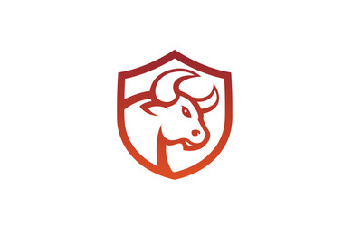 Bull shield logo icon head Royalty Free Vector Image