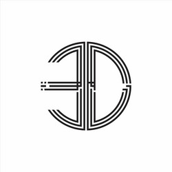 Ed logo monogram with emblem shield shape design Vector Image