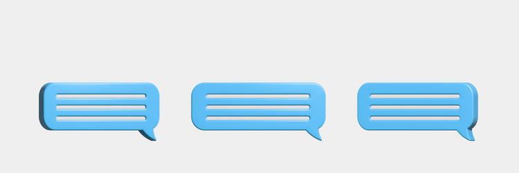 Glossy red speech bubbles and messenger shapes 3d Vector Image