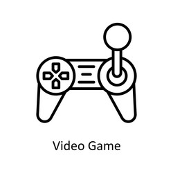 Video game outline icon design Royalty Free Vector Image
