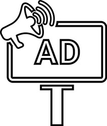 Advertising car ad outline icon line art Vector Image