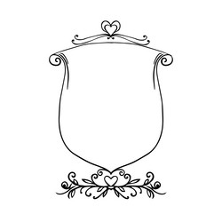 Crest banner label emblem with ornate for design Vector Image