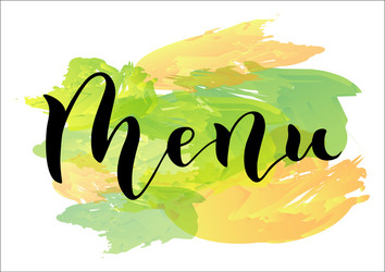 Menu in white on colorful background Royalty Free Vector