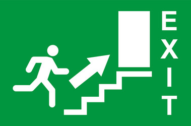 Running man and exit door sign icon safety symbol Vector Image