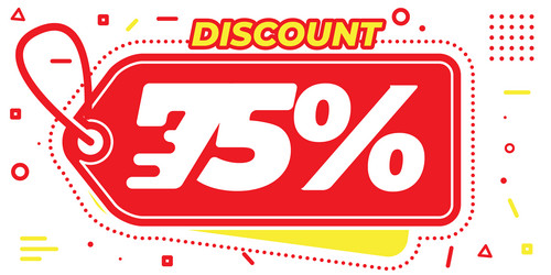 75 percent sale discount brush promotion template Vector Image