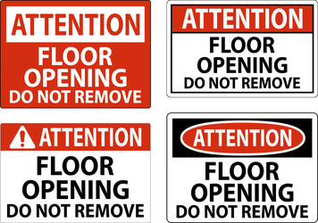 Warning sign floor opening do not remove Vector Image