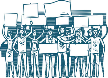 Protesting people isometric flowchart Royalty Free Vector