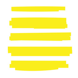 Highlight brush underline yellow marker pen Vector Image