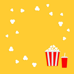 Popcorn round frame realistic Royalty Free Vector Image