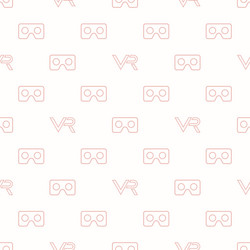 Seamless modern pattern with vr logos Royalty Free Vector