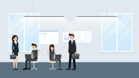 Set of cartoon characters working together Vector Image