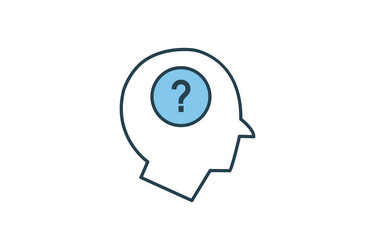 Confused icon head with question mark Royalty Free Vector