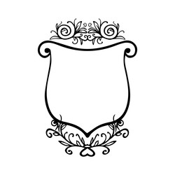 Crest banner label emblem with ornate for design Vector Image