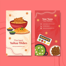 Indian food restaurant invoice template flat Vector Image