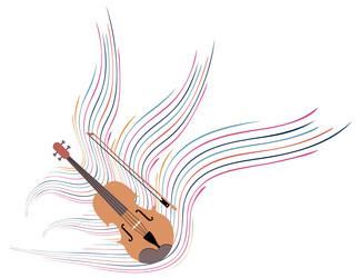 Music design abstract violin and musical wave Vector Image