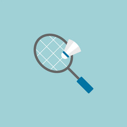 Badminton rocket and shuttlecock Royalty Free Vector Image