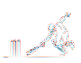 Concept batsman run out - cricket championship Vector Image