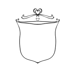 Crest banner label emblem with ornate for design Vector Image