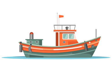 Fishing boats side view icon commercial Royalty Free Vector