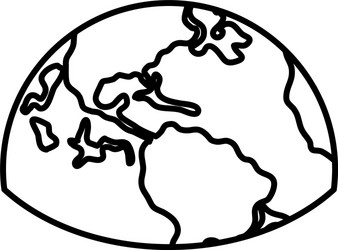 Half planet earth with leafs Royalty Free Vector Image