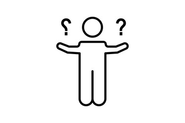 Uncertain icon human and question mark Royalty Free Vector