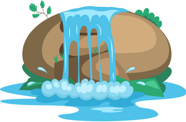 Falling water river waterfall falls from cliff Vector Image