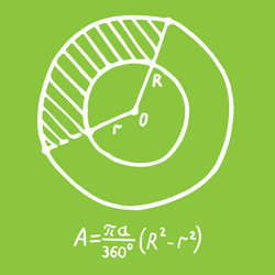 Hand drawn sector circle area sketch Royalty Free Vector