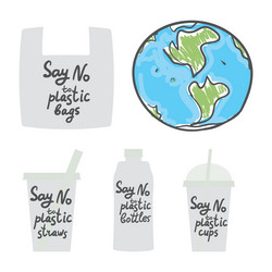 Say no to single-use plastic living free Vector Image