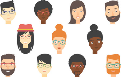 Group of kids showing positive emotions Royalty Free Vector