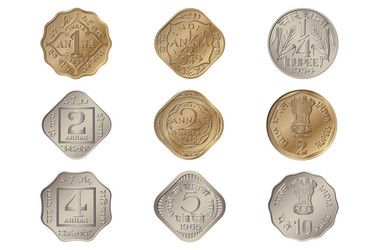 Ten rupees coin of india Royalty Free Vector Image