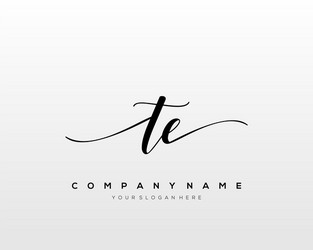 Letter te initial logo with colorful Royalty Free Vector