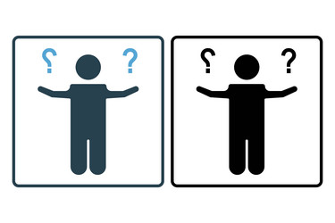Uncertain icon human and question mark Royalty Free Vector