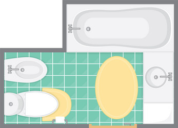 Bathroom interior top view Royalty Free Vector Image