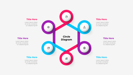 Cycled process chart slide template Royalty Free Vector