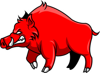 Red razorback doodle art Royalty Free Vector Image