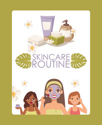 Set woman during everyday hygiene routine Vector Image