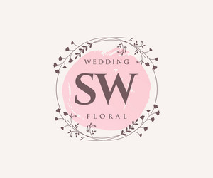 Sw initials letter wedding monogram logos Vector Image