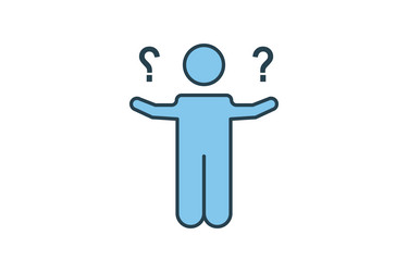Uncertain icon human and question mark Royalty Free Vector