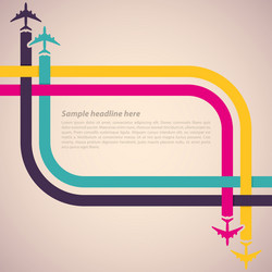 Background with colorful airplanes Royalty Free Vector Image