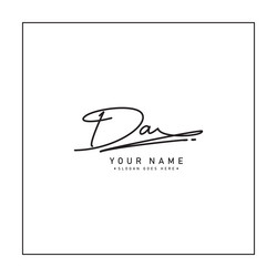 Da signature logo - handwritten template Vector Image