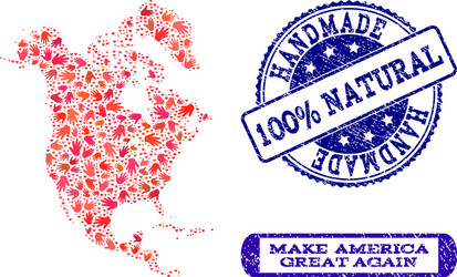 Handmade composition of map usa territories Vector Image