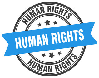 Human rights stamp label Royalty Free Vector Image
