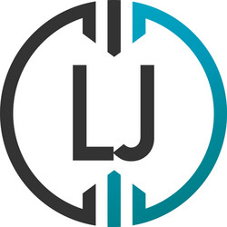 Initial letter lj circle triangle logo design Vector Image