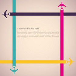 Background with colorful airplanes Royalty Free Vector Image
