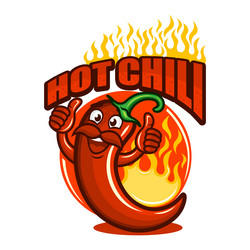 Modern mascot chili pepper logo Royalty Free Vector Image