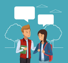 Cartoon people community talking communication Vector Image