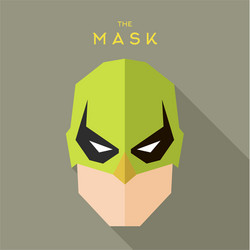 Green super hero mask face character Royalty Free Vector