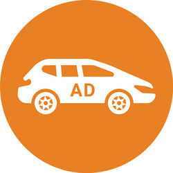 Advertising car ad outline icon line art Vector Image